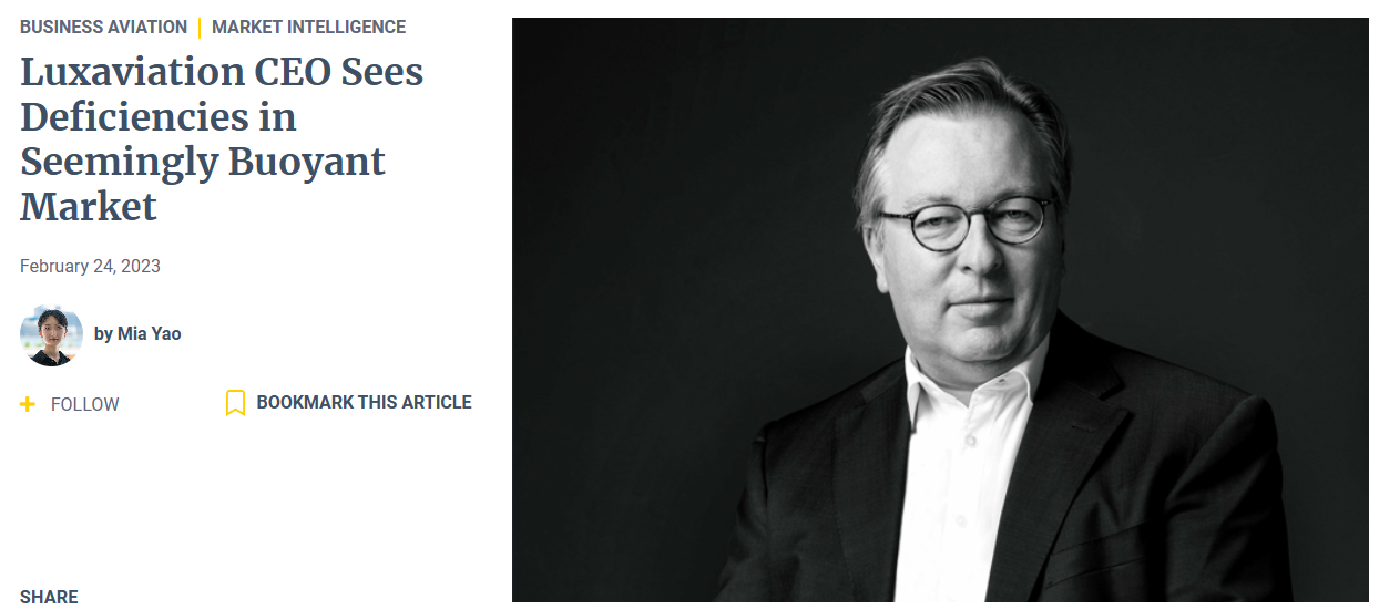 Luxaviation CEO Sees Deficiencies in Seemingly Buoyant Market
